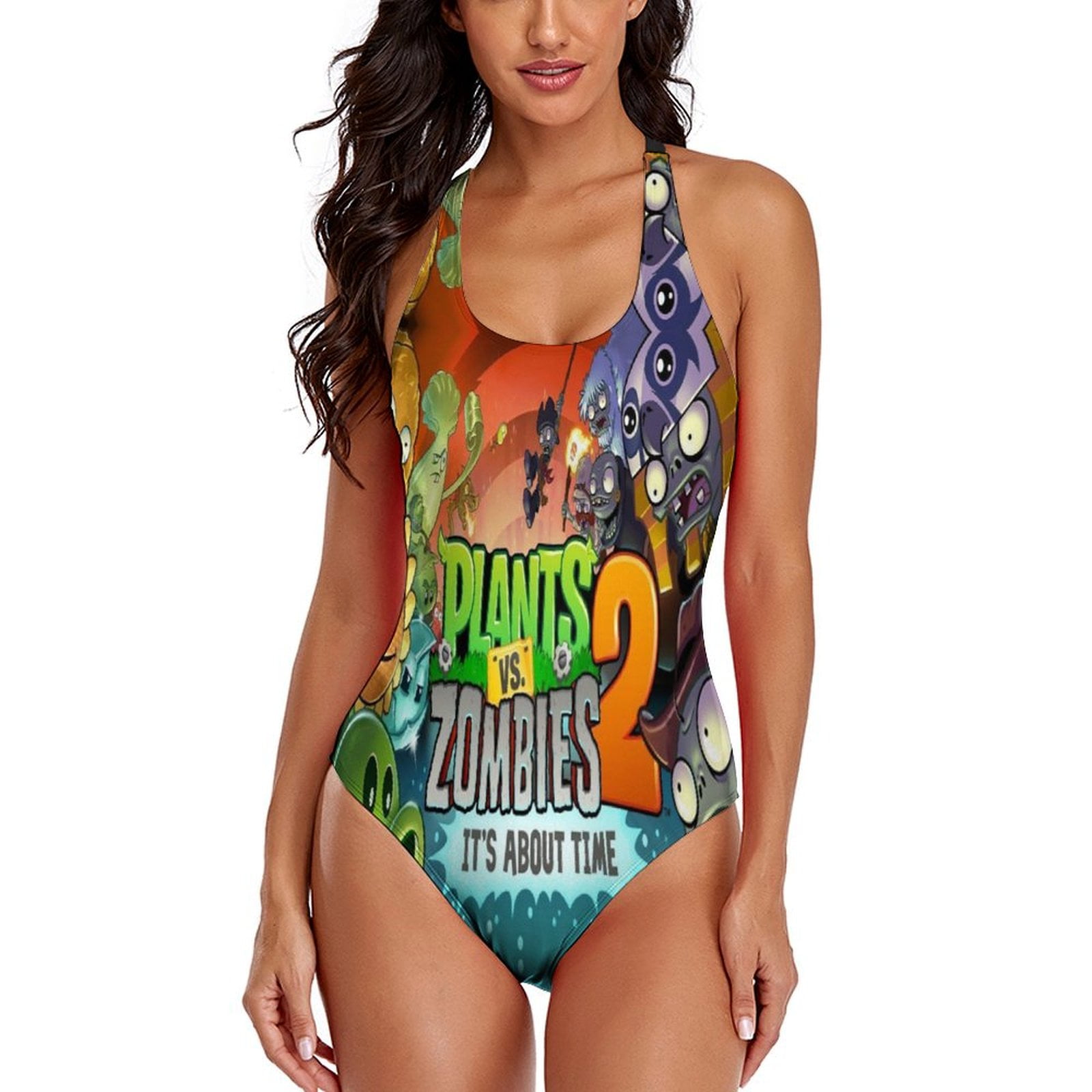 Plants Vs Zombies Women's One Piece Swimsuit Athletic Training Swimwear Bathing Suit - Walmart.com