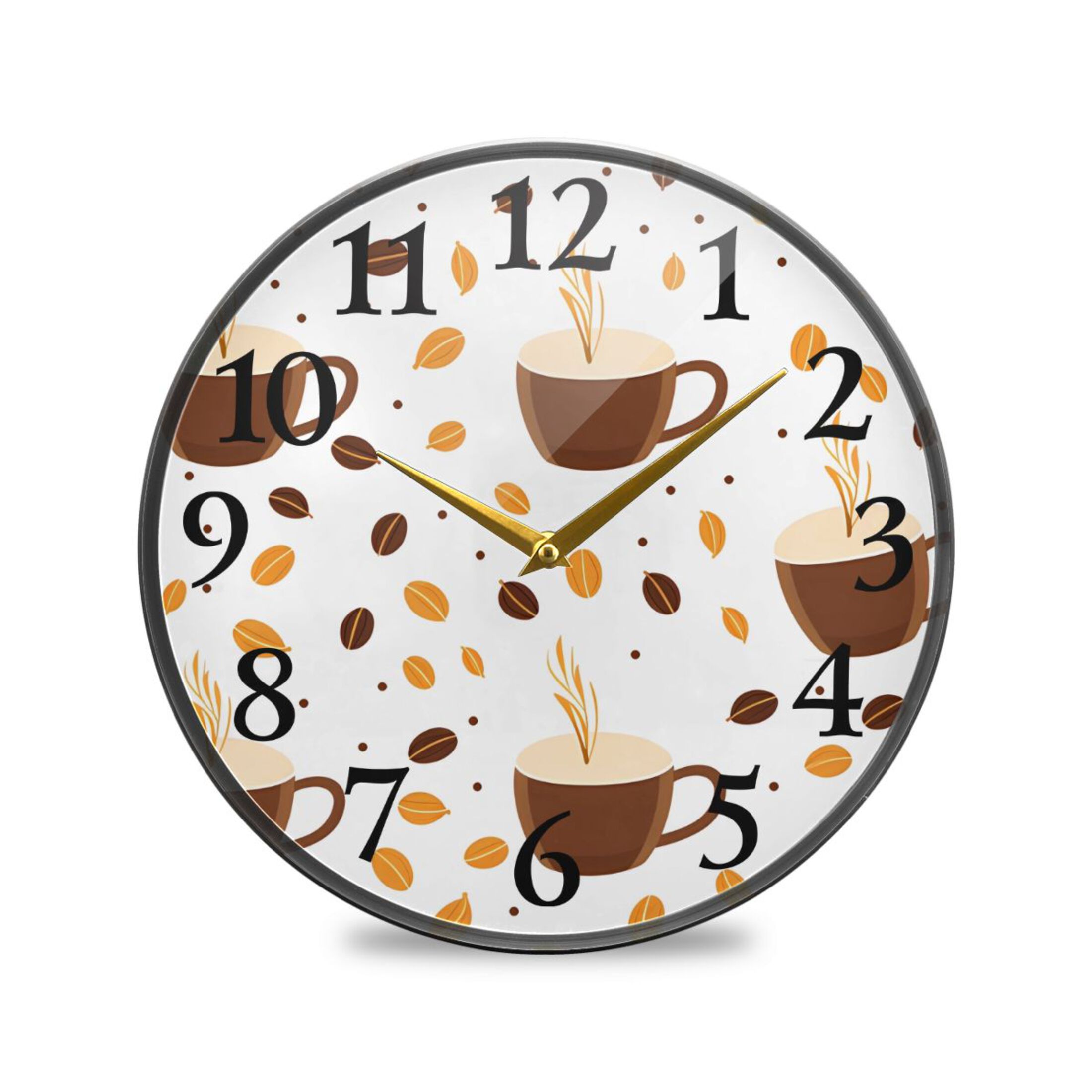 Plants Wall Clocks Battery Operated 9.5 Inch Round Clock Acrylic Silent ...