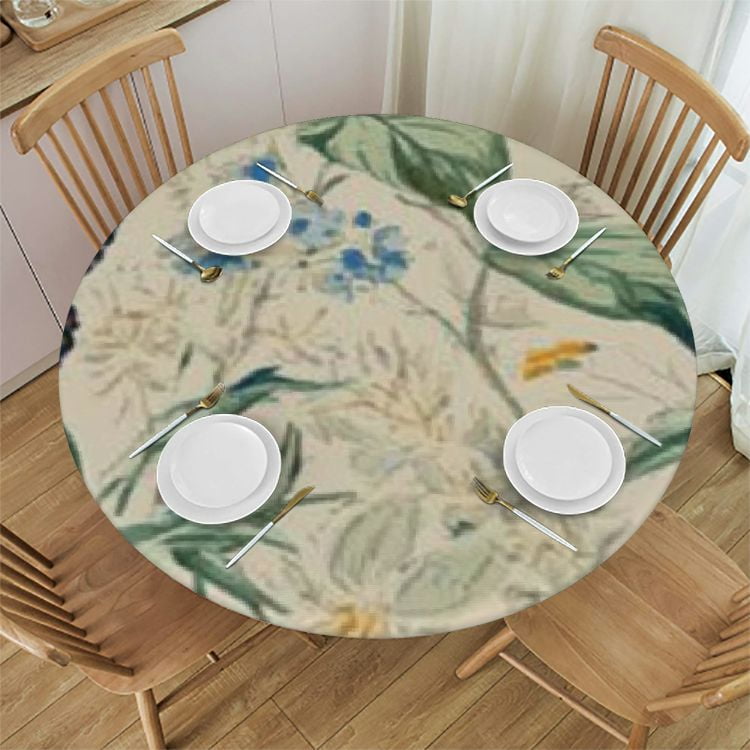 Plants Waterproof Round Fitted Table Cover, Flowers Butterfly - Walmart.com