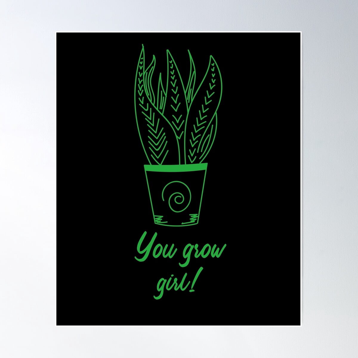 Plants You Grow Girl Poster Wall Art, Modern Wall Decor For Living Room ...