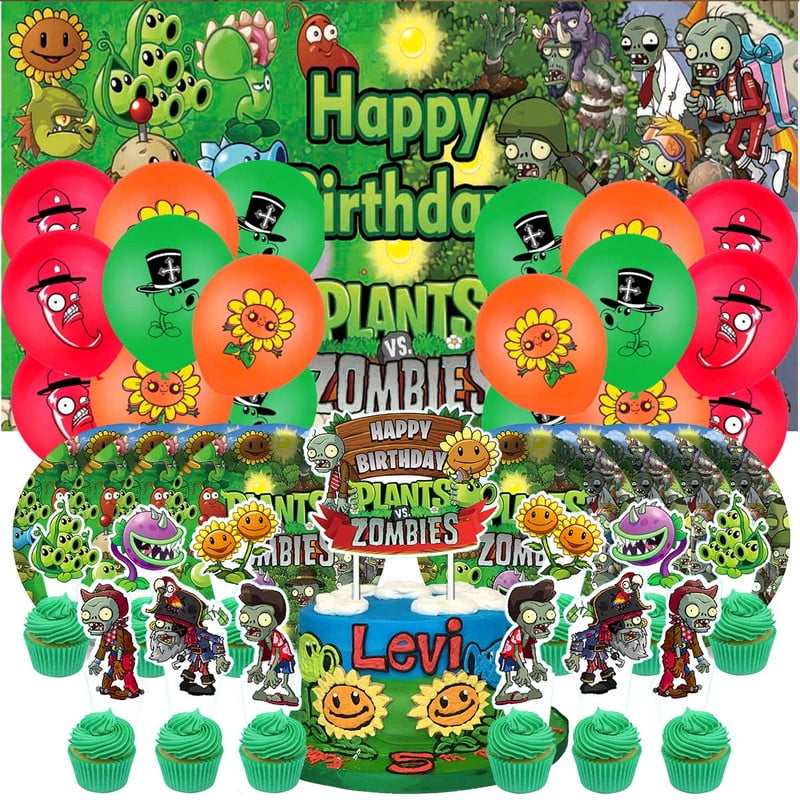 Plants & Zombies Party Supplies Birthday Balloons Plates Decoration ...