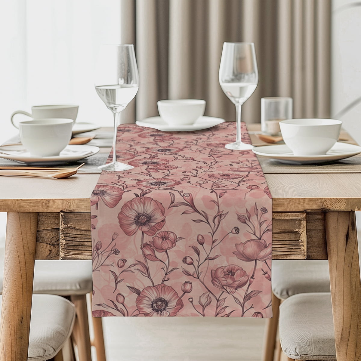 Plants and Flowers Cosmos Table Runner Home Wedding Centerpieces ration ...