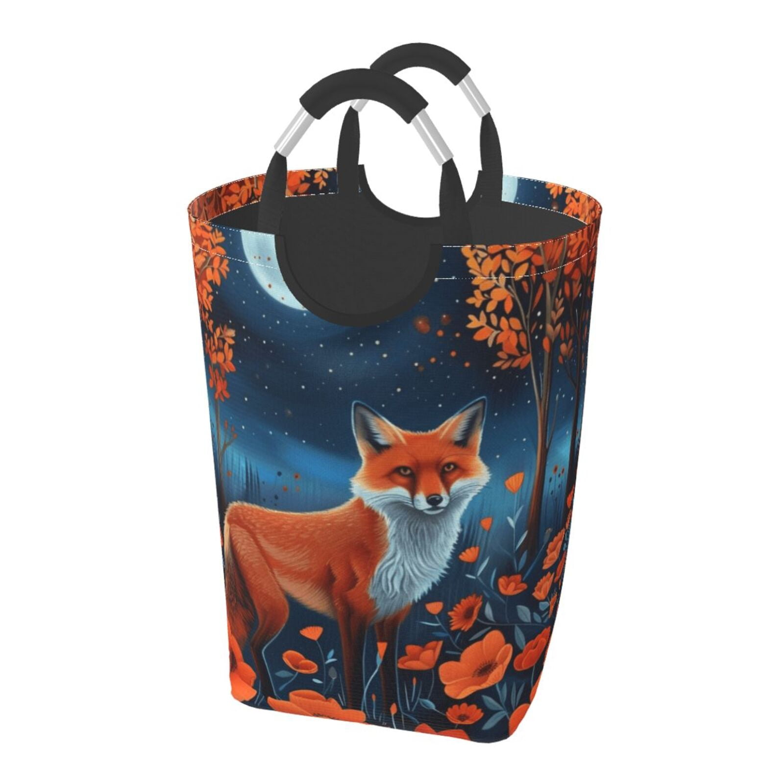 Plants and animals at night basket collapsible waterpoof Jin Cloth tote ...