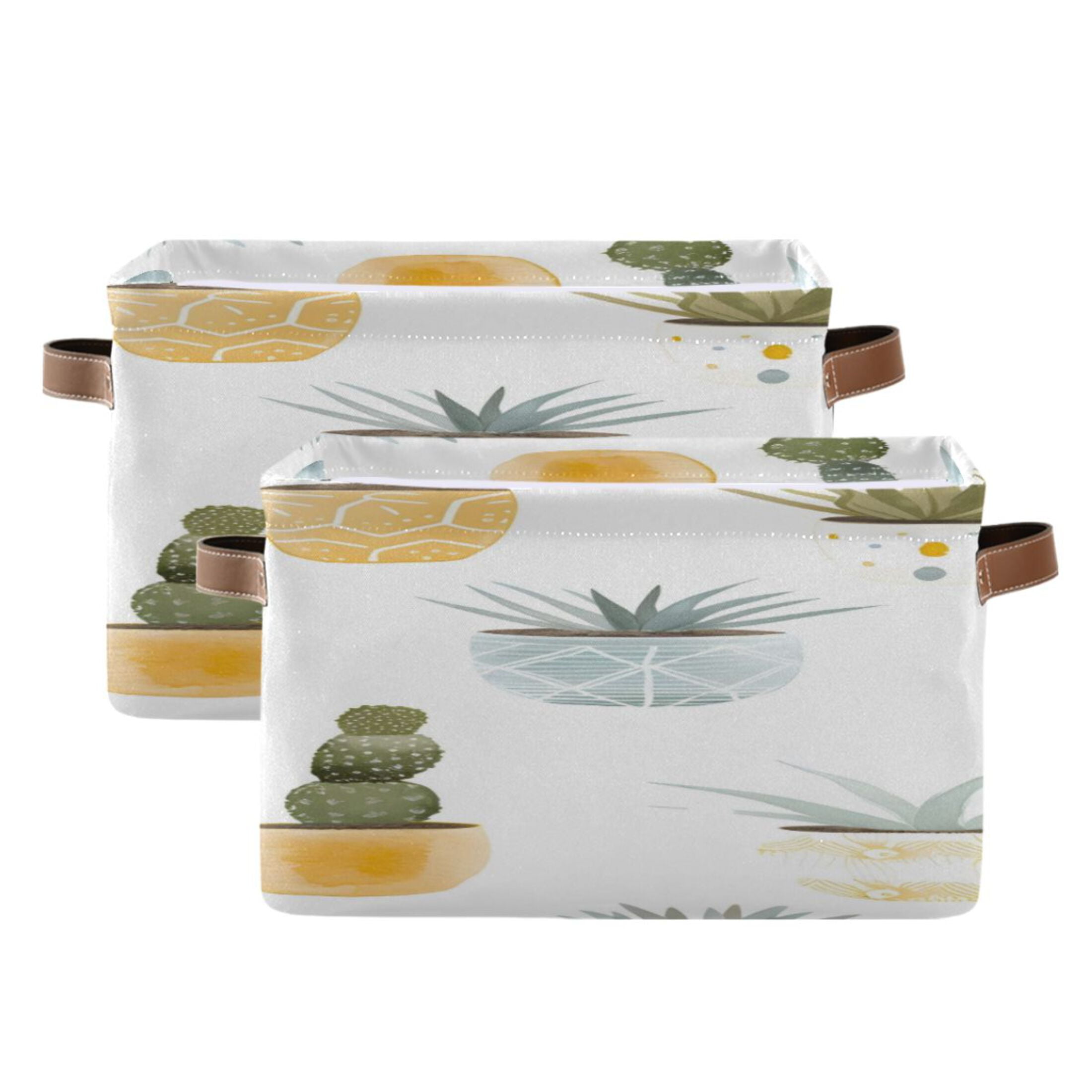 Plants in Pots Square Storage Bins with Handles Collapsible Containing ...