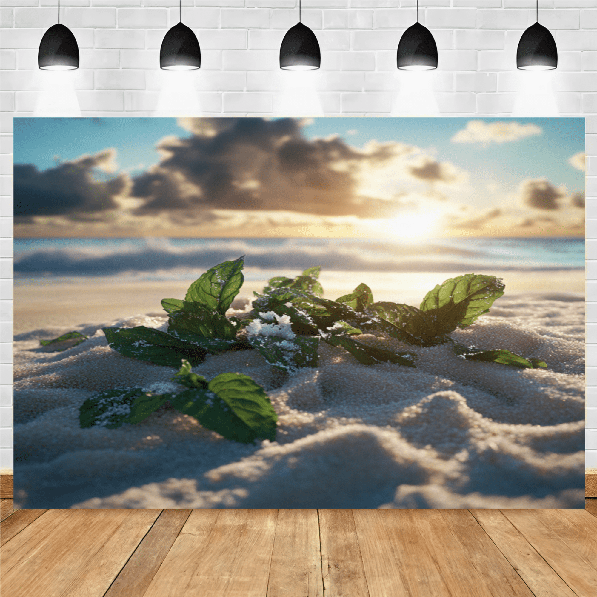 Plants on sandy beach at sunset Natural Scenic Backdrops Summer ...