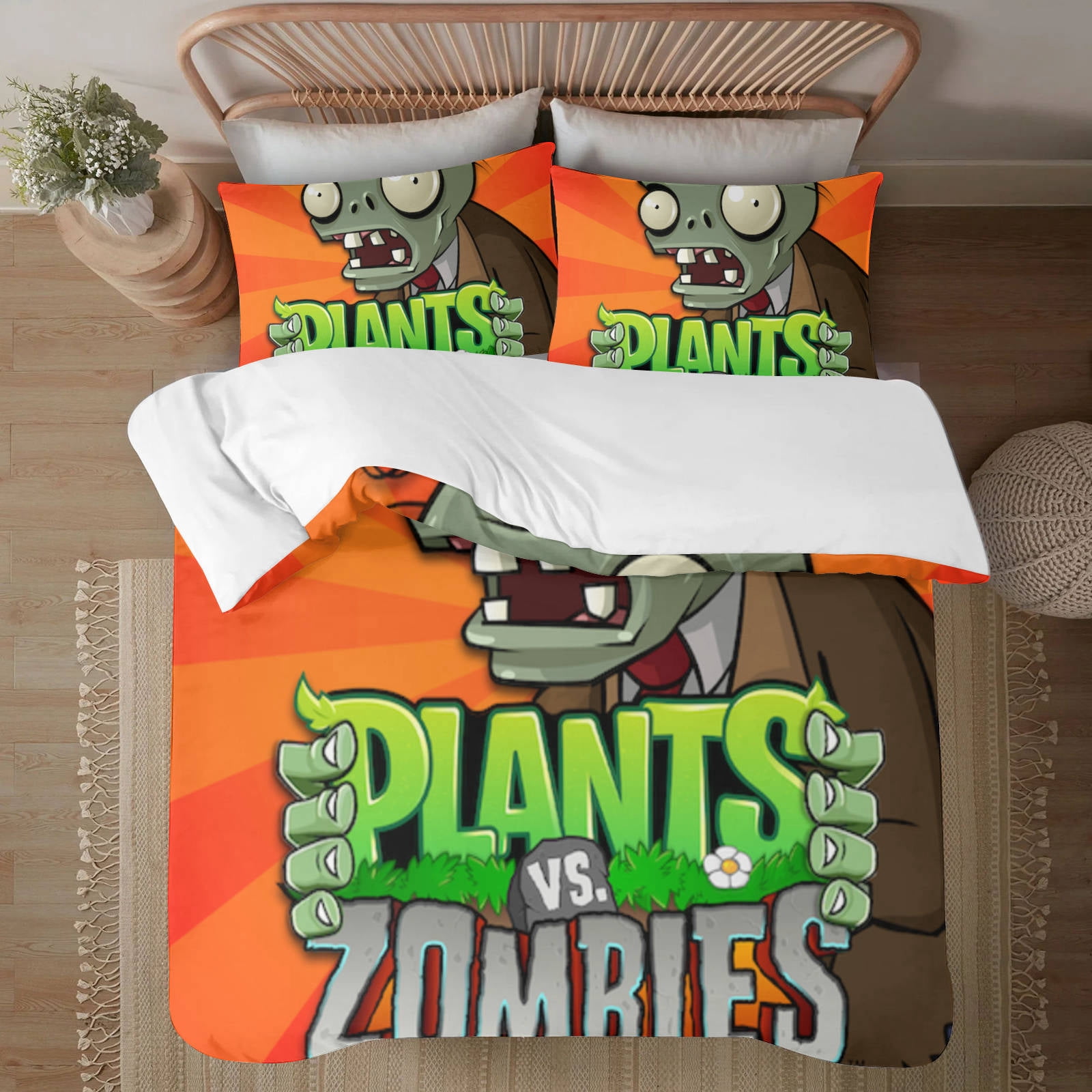 Plants vs Zombies 203*228CM Three Piece Bedding Set - Walmart.com