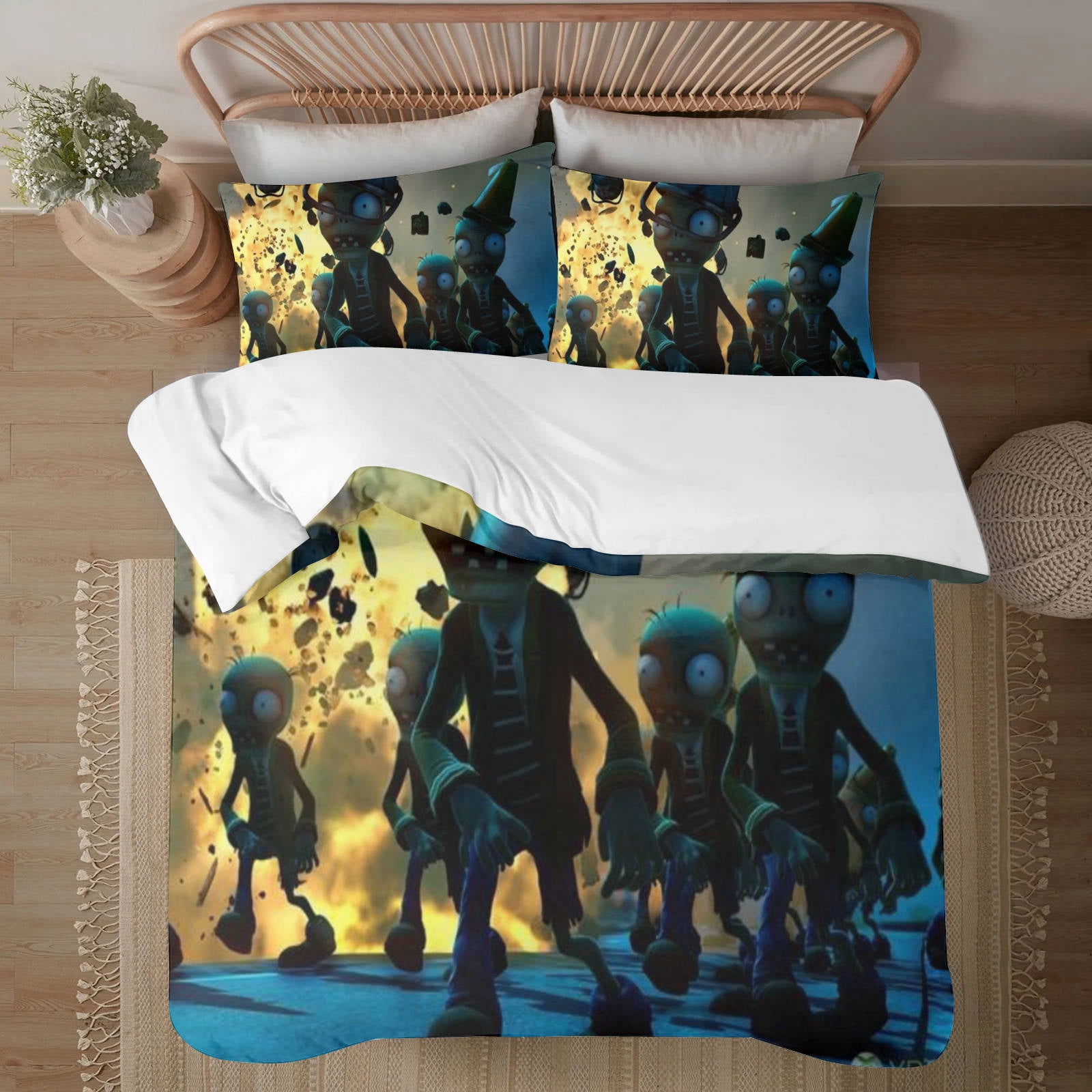 Plants vs Zombies 228*264CM Three Piece Bedding Set - Walmart.com