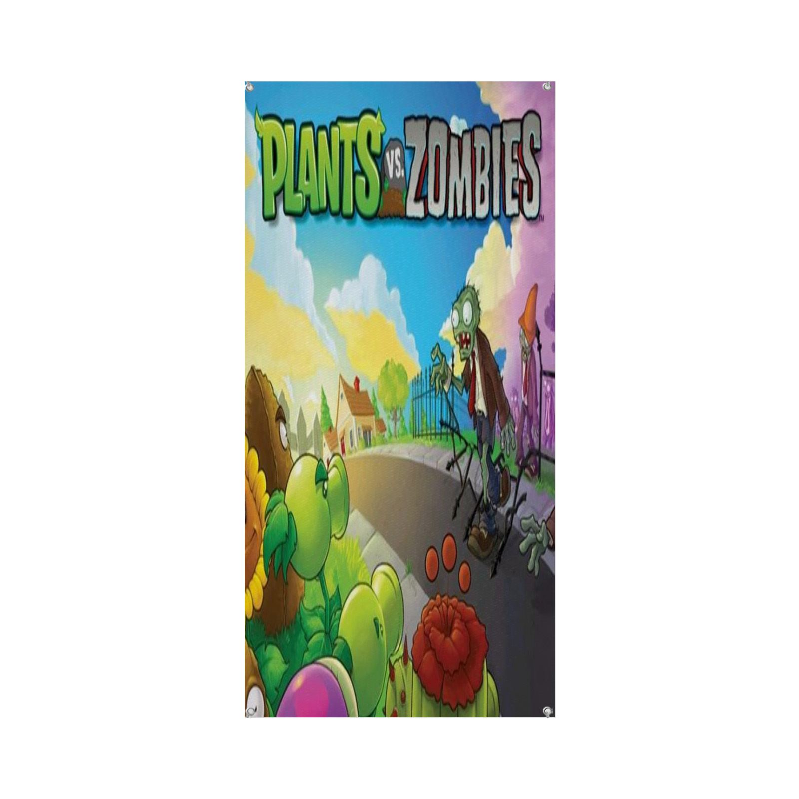 Plants vs Zombies 35.4*72.8IN/90*185CM Door frame decoration banner ...