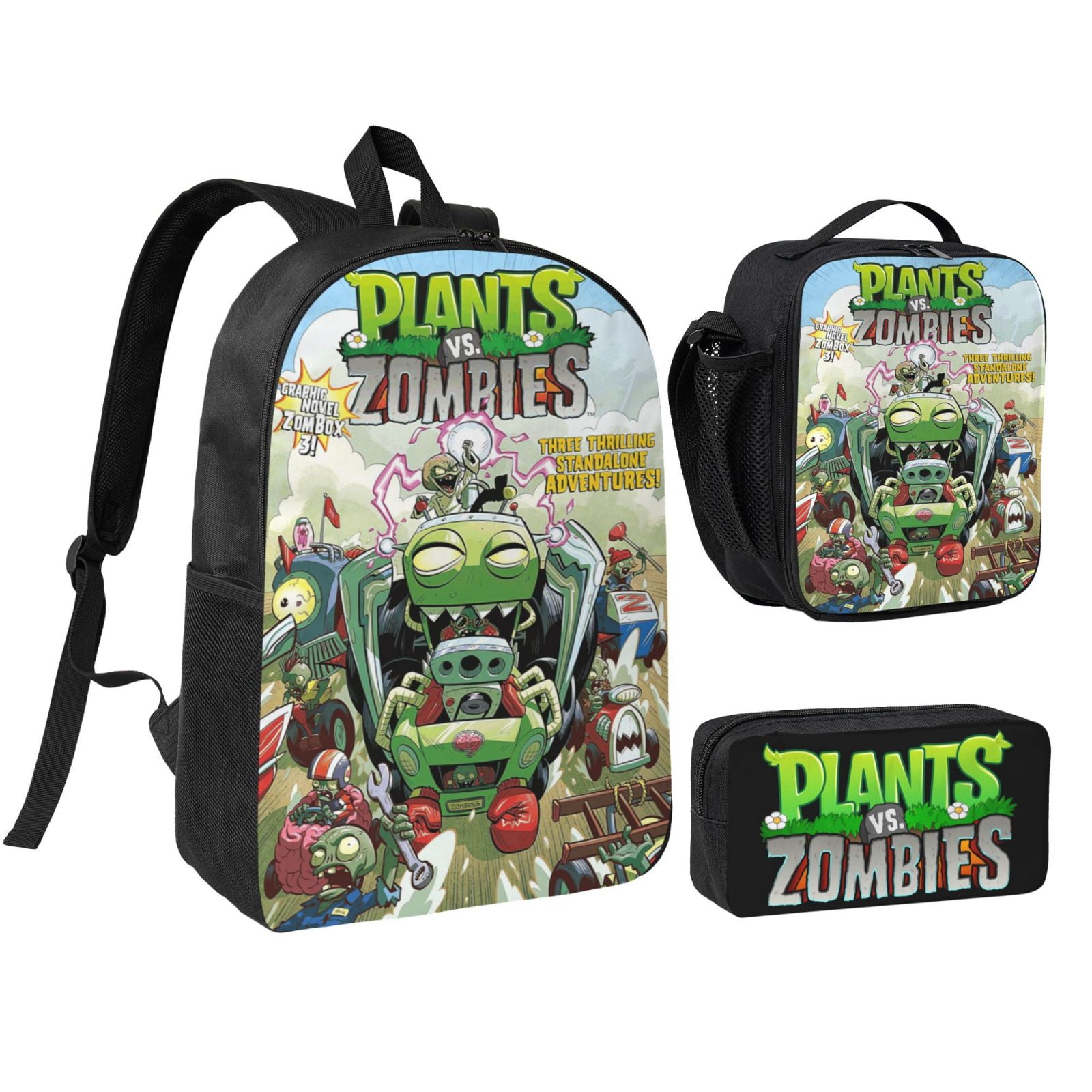Plants vs. Zombies Backpack Set 3Pc, Backpack with Lunch Bag & Pen ...