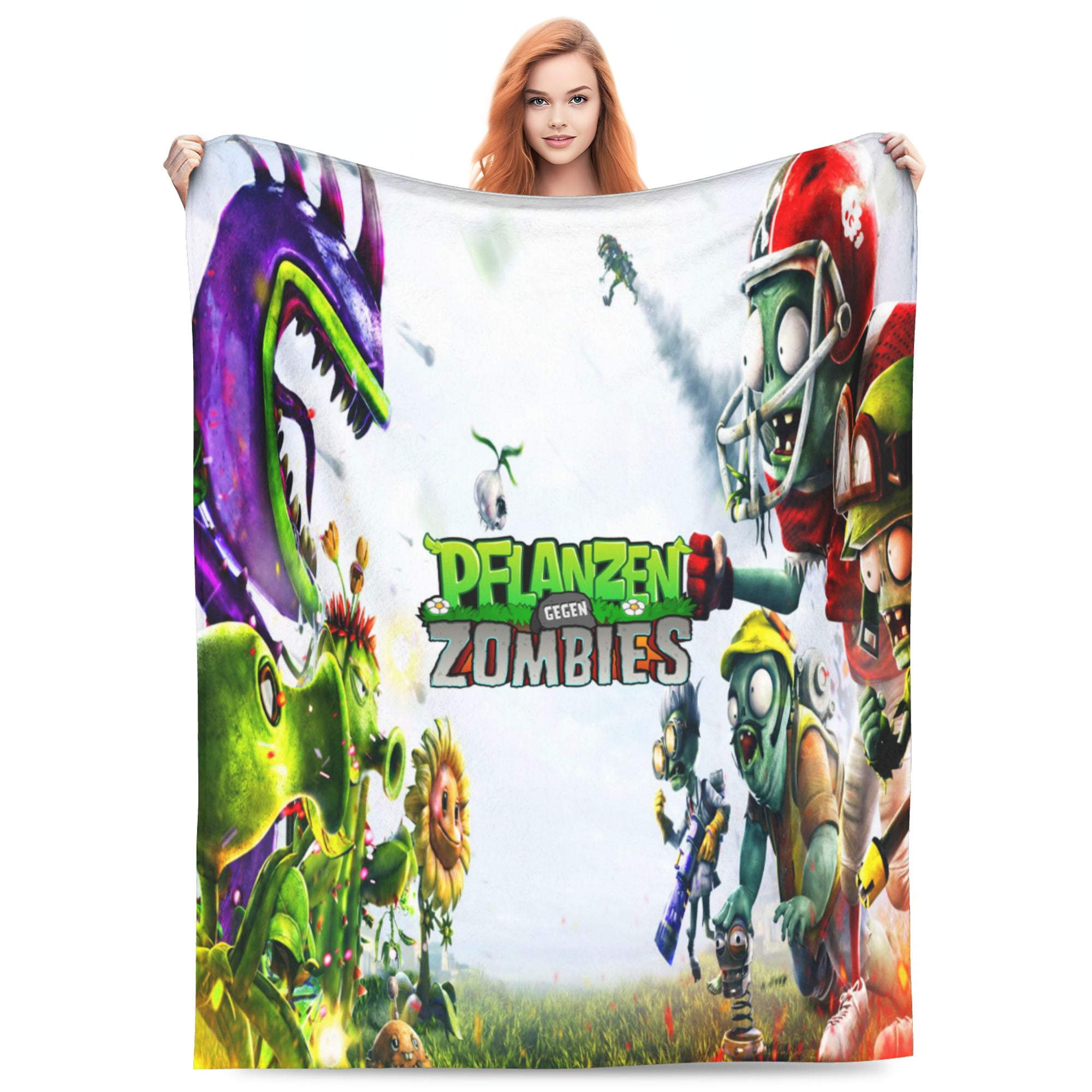 Plants vs Zombi-e Bed Blanket 3D Printed Throw Blanket Lightweight ...
