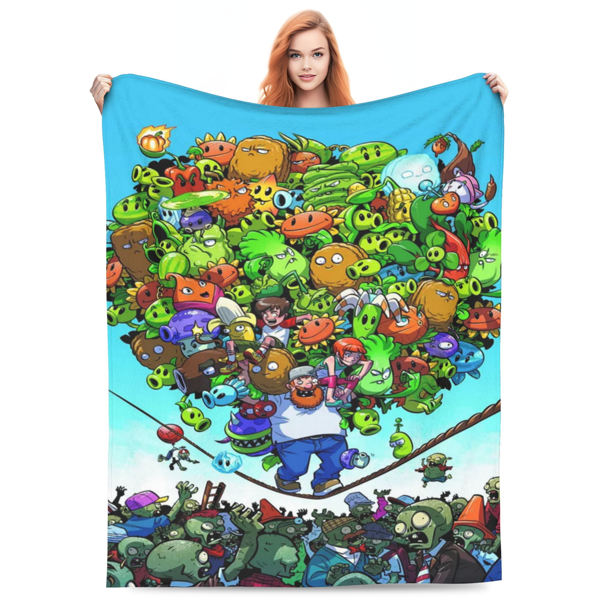 Plants vs Zombi-e Bed Blanket 3D Printed Throw Blanket Lightweight ...