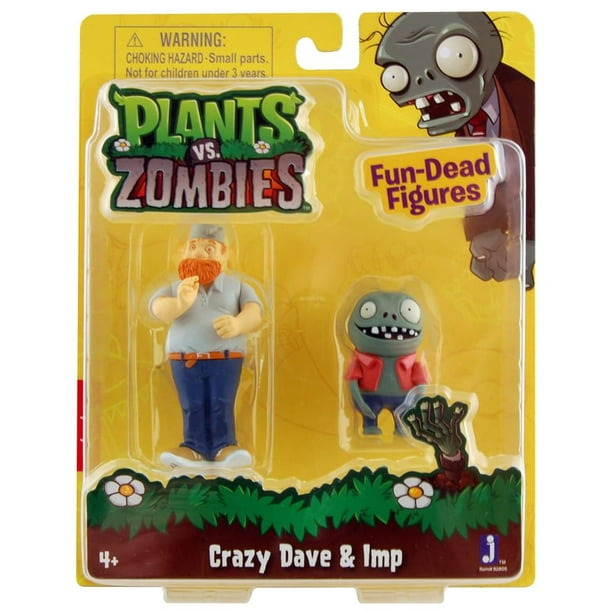 Plants Vs Zombies 3" Figure 2-Pack: Crazy Dave & Imp - Walmart Business ...