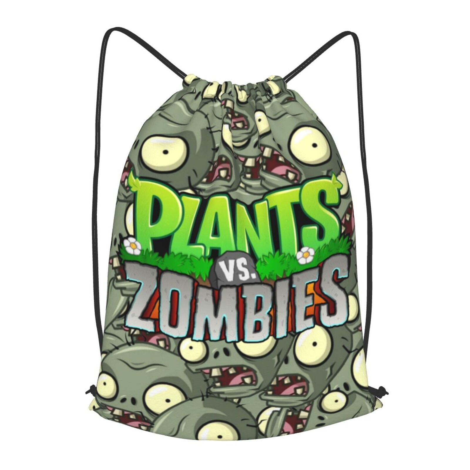 Plants vs. Zombies Logo Drawstring Bags Strap Pack Outdoor Gym Sport ...