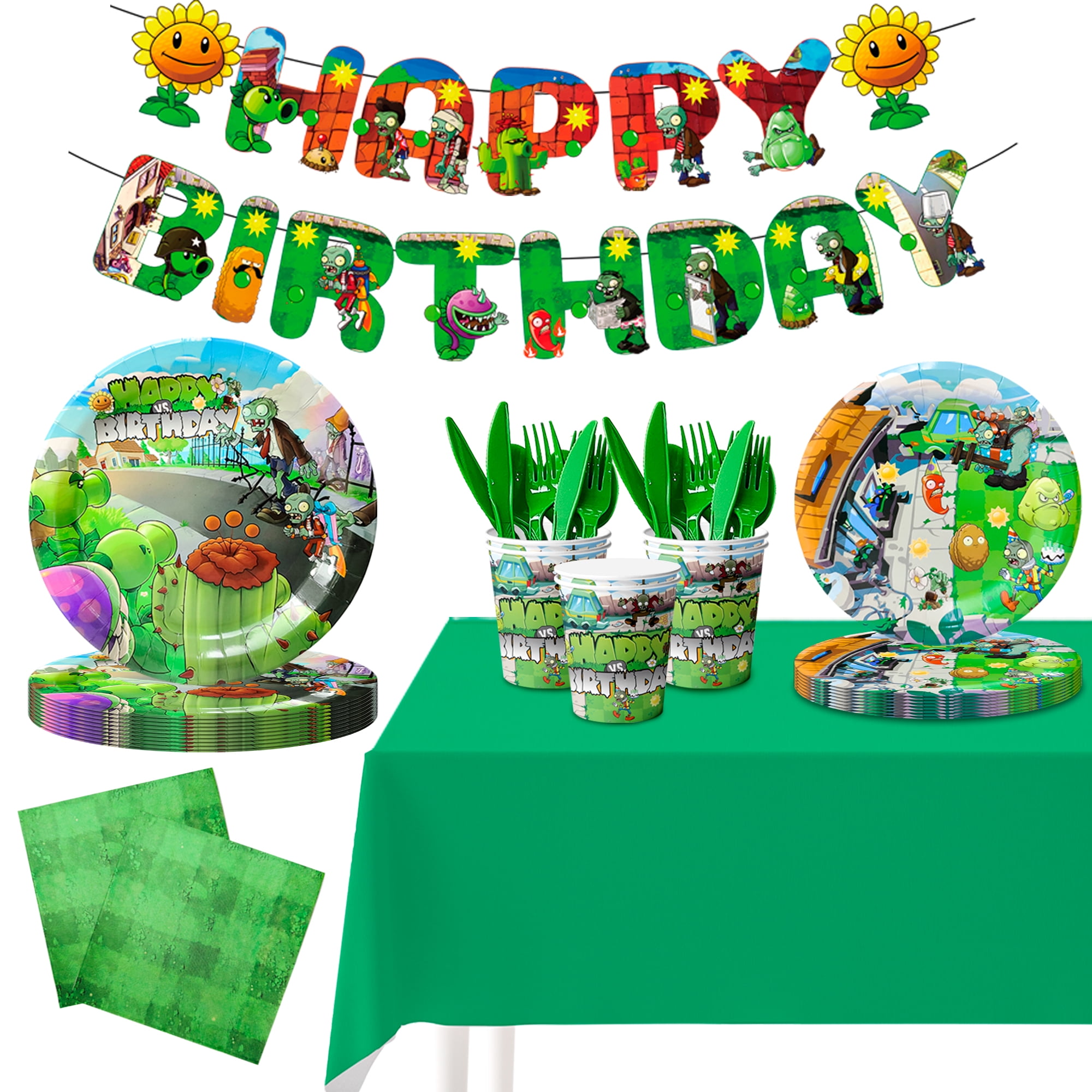 Plants vs Zombies Party Supplies,128pcs Plants vs Play Game Zombies ...