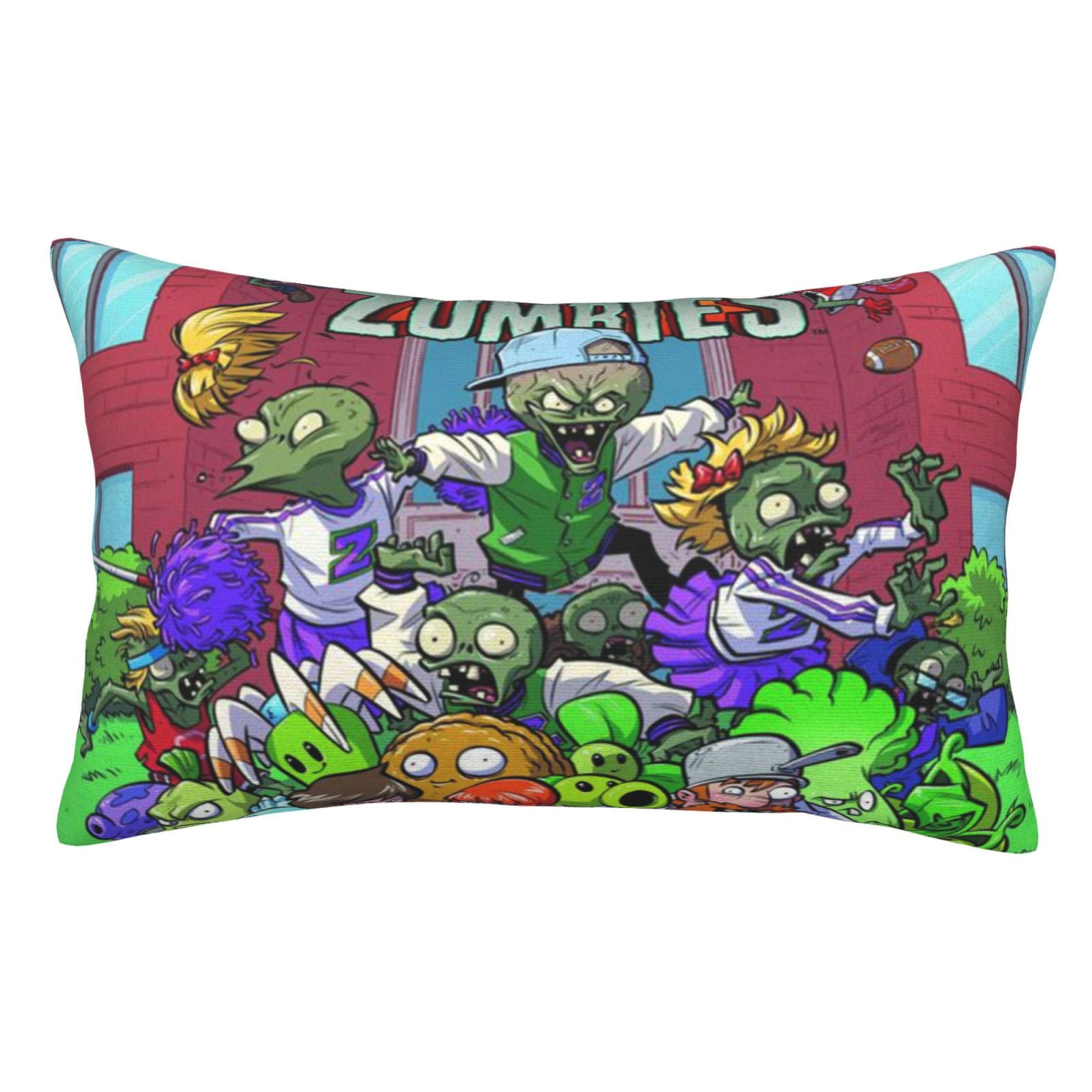 Plants vs. Zombies Pillow Case Decor Cushion Pillow Covers With Hidden ...