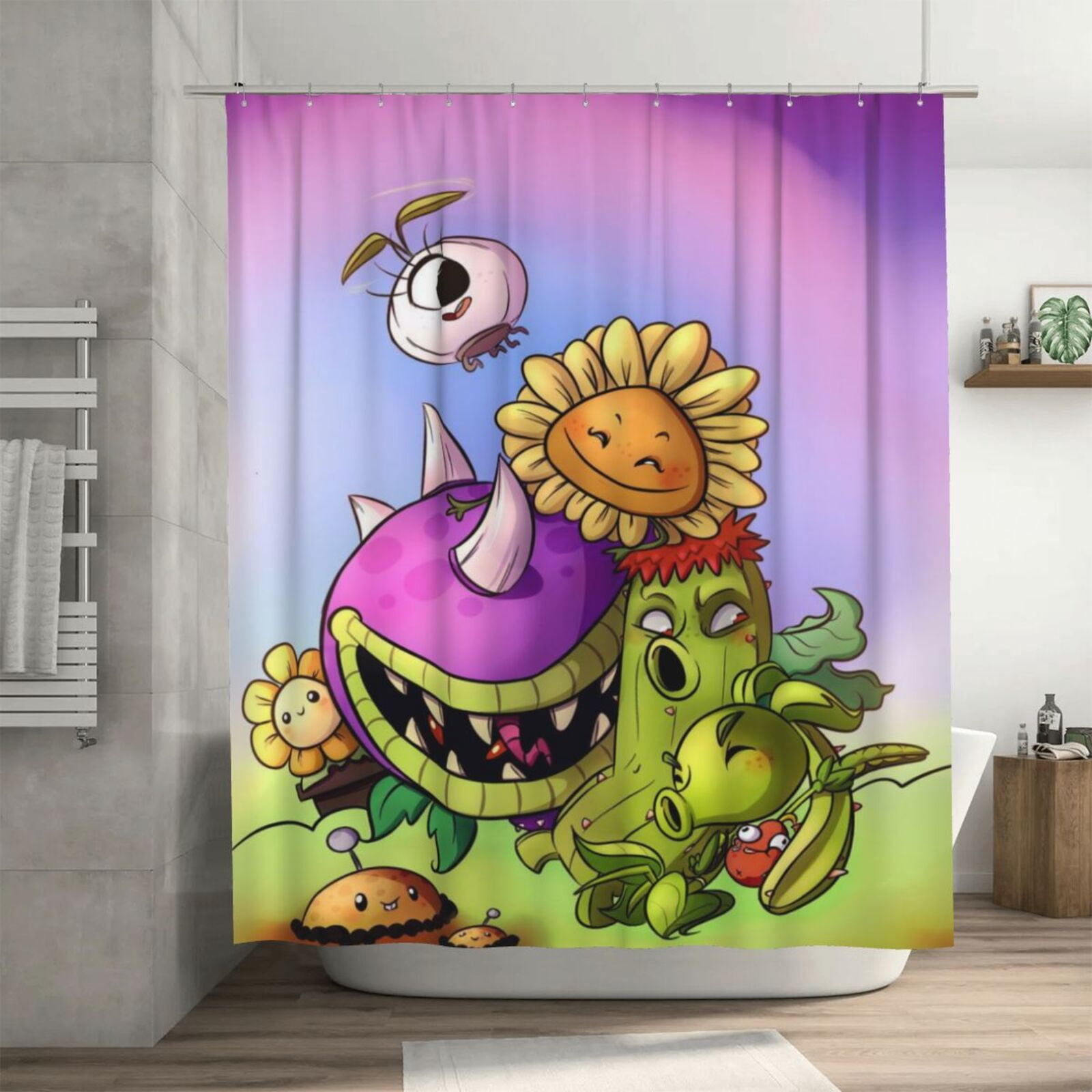 Plants vs Zombies Shower Curtain 72x72 Inches Waterproof Bathing ...