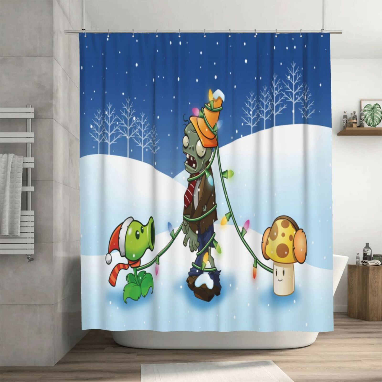 Plants vs Zombies Shower Curtain 72x72 Inches Waterproof Bathing ...