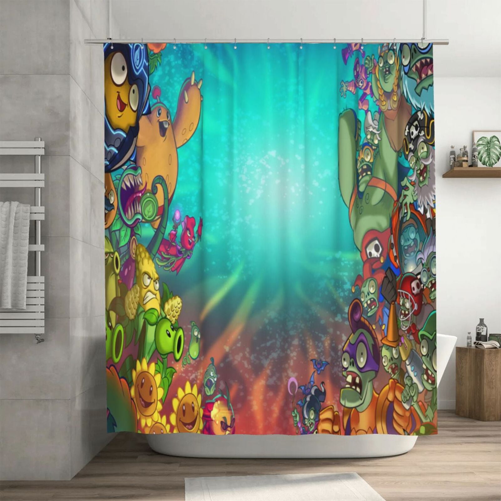 Plants vs Zombies Shower Curtain 72x72 Inches Waterproof Bathing ...