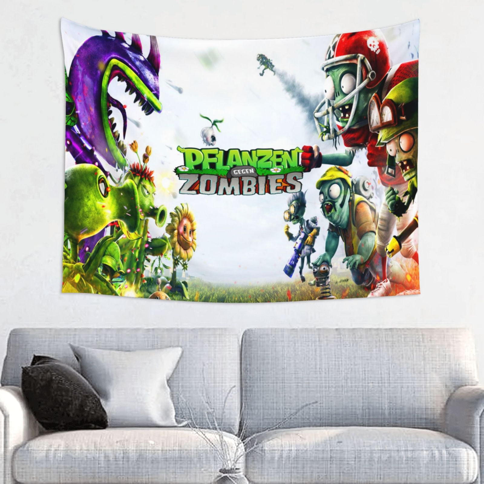 Plants vs Zombi-e Tapestry Anime Poster Large Background Wall Art ...