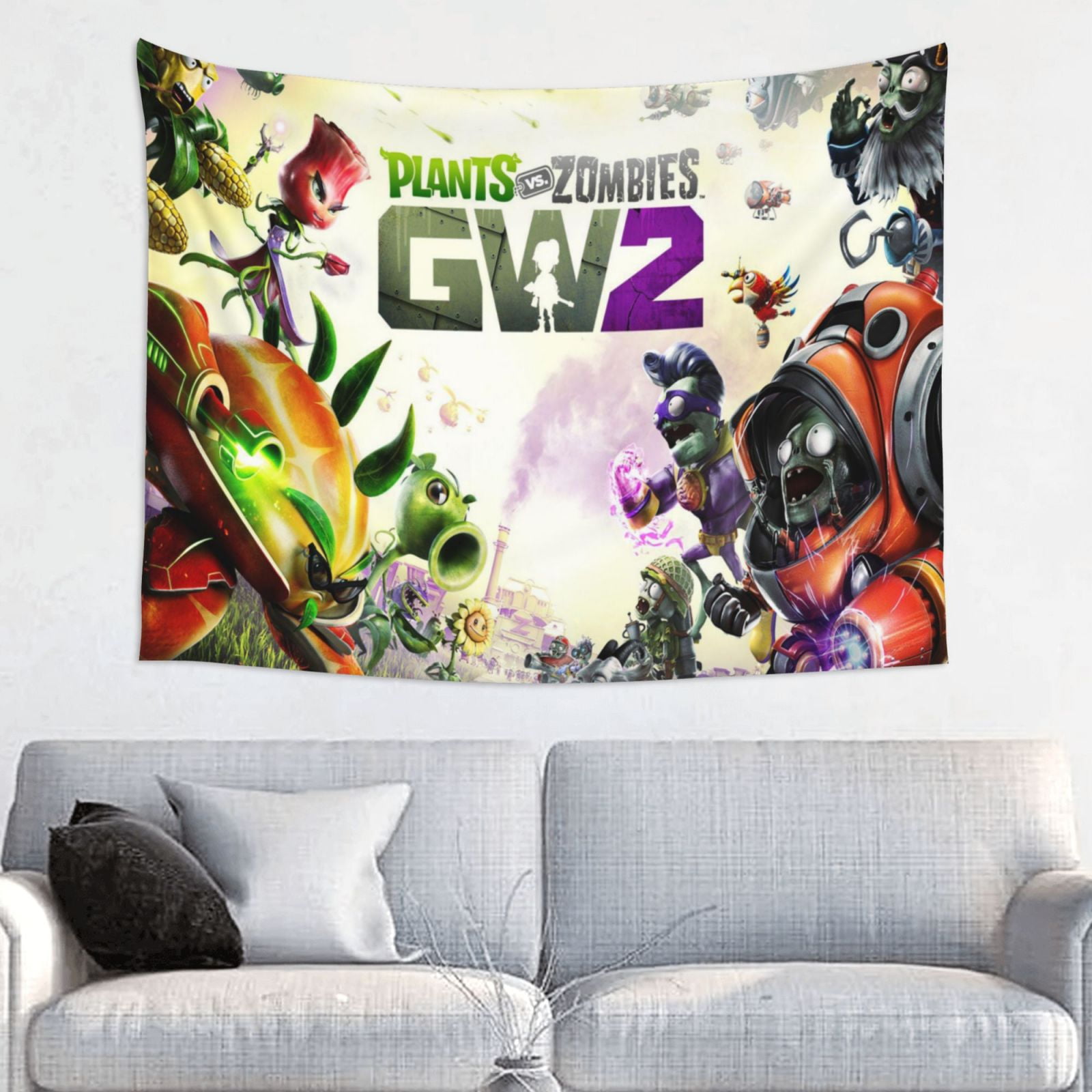 Plants vs Zombi-e Tapestry Anime Poster Large Background Wall Art ...