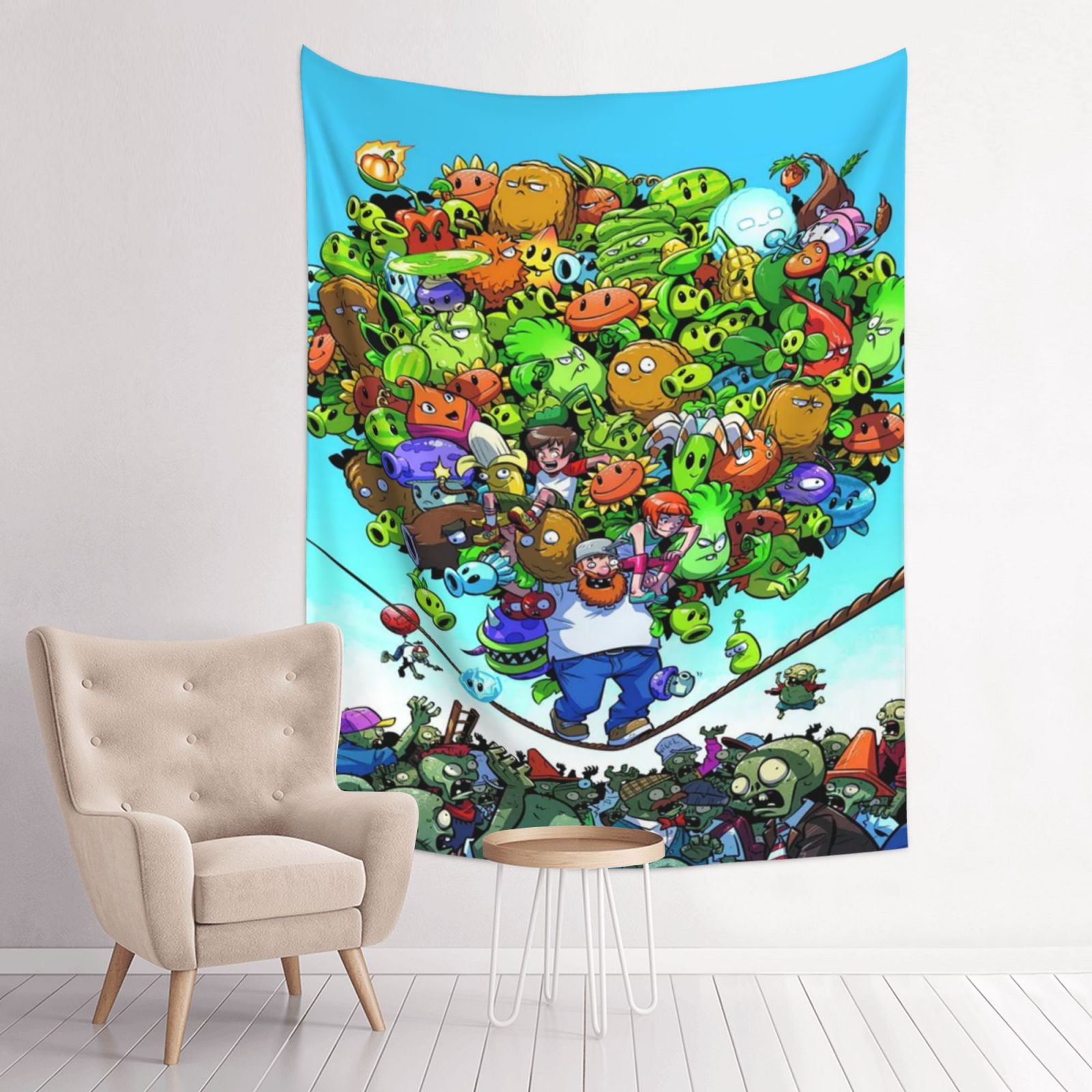 Plants vs Zombi-e Tapestry Anime Poster Large Background Wall Art ...