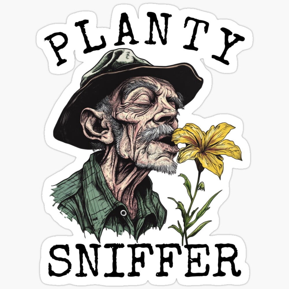 Planty Sniffer Garden Flower Pun Stickerphone Decal Water Bottle ...