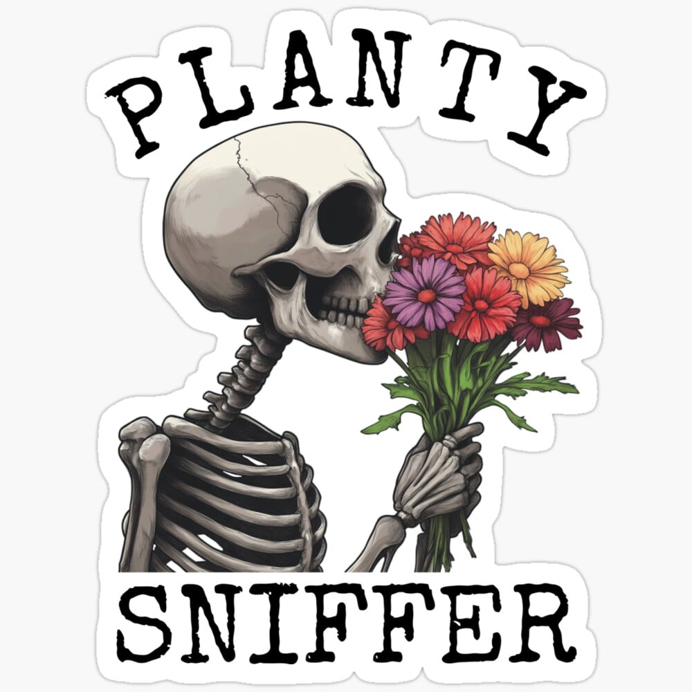 Planty Sniffer Skeleton Flowers Innuendo Stickerphone Decal Water ...