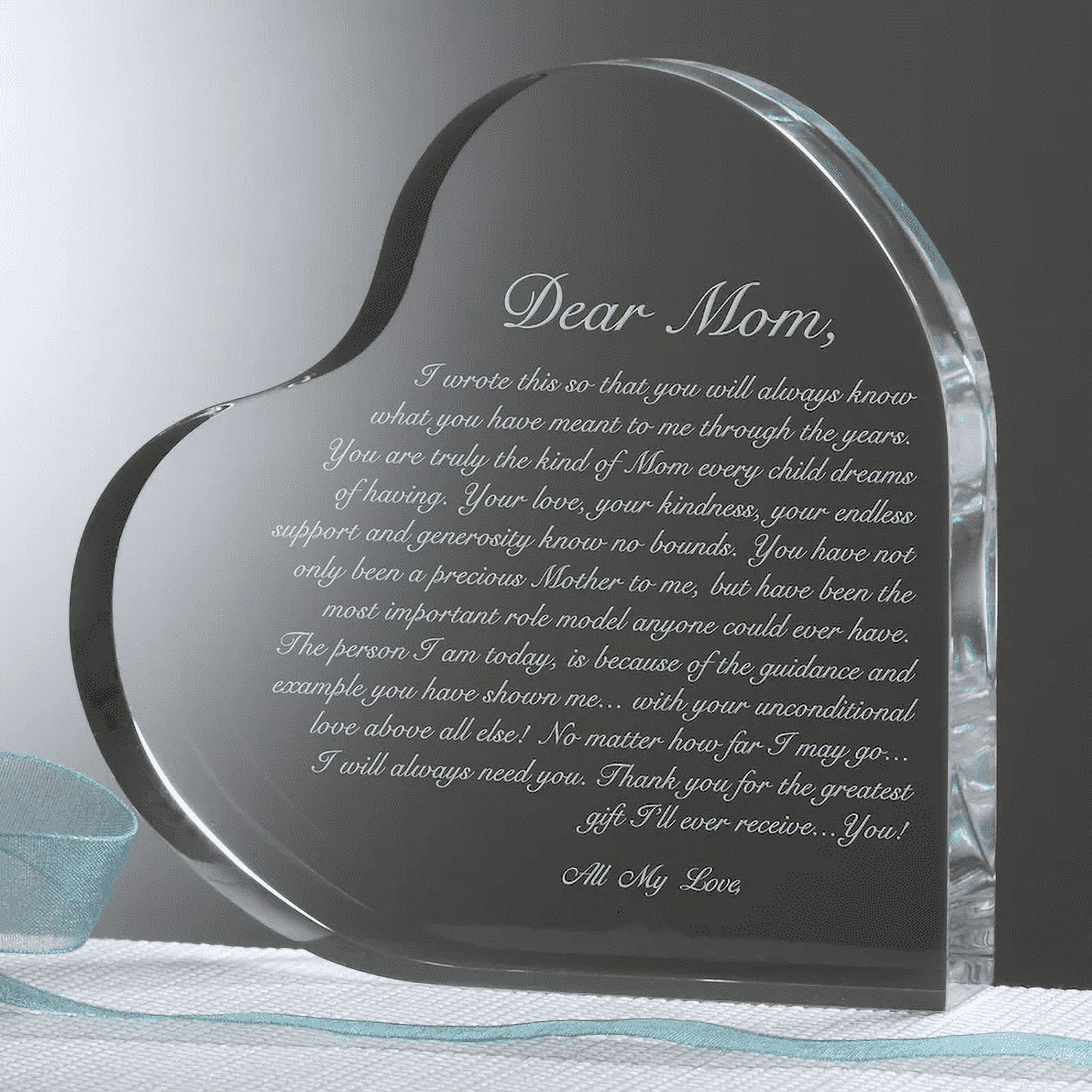 Plaque A Letter To Mom Personalized Heart Sculpture, Mother's Day Gifts ...