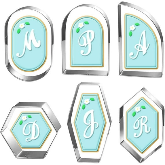 Plaque Cookie Cutter Set-6 Piece-4.0 Inch-Diswasher Safe-Frame Cookie ...