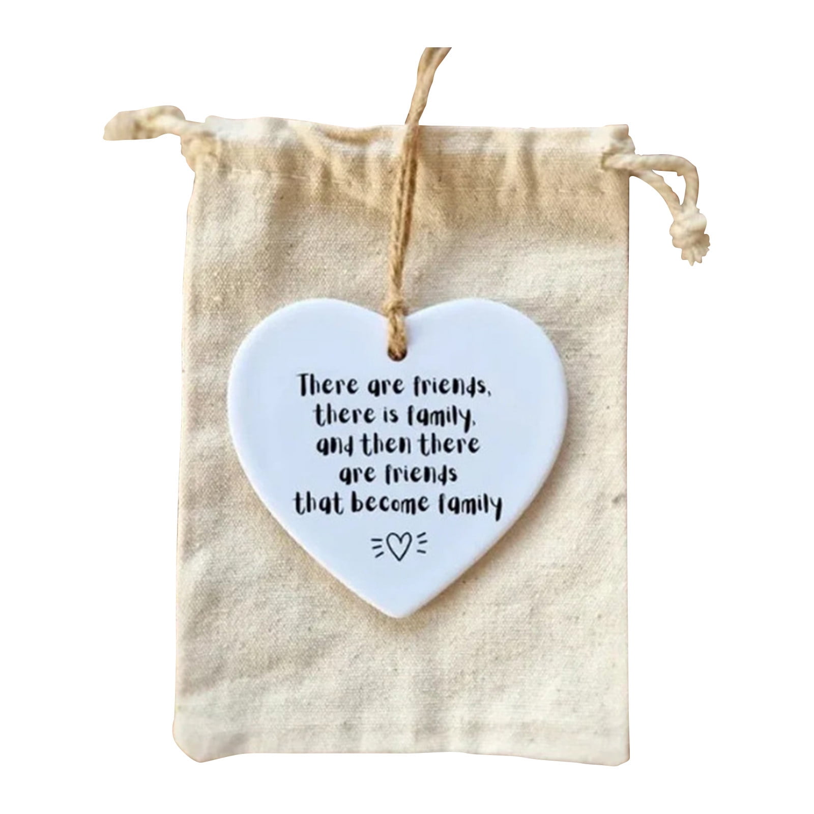 Plaque + Gunny Sack, Thank You Gift for Friend, Acrylic Hanging Heart ...