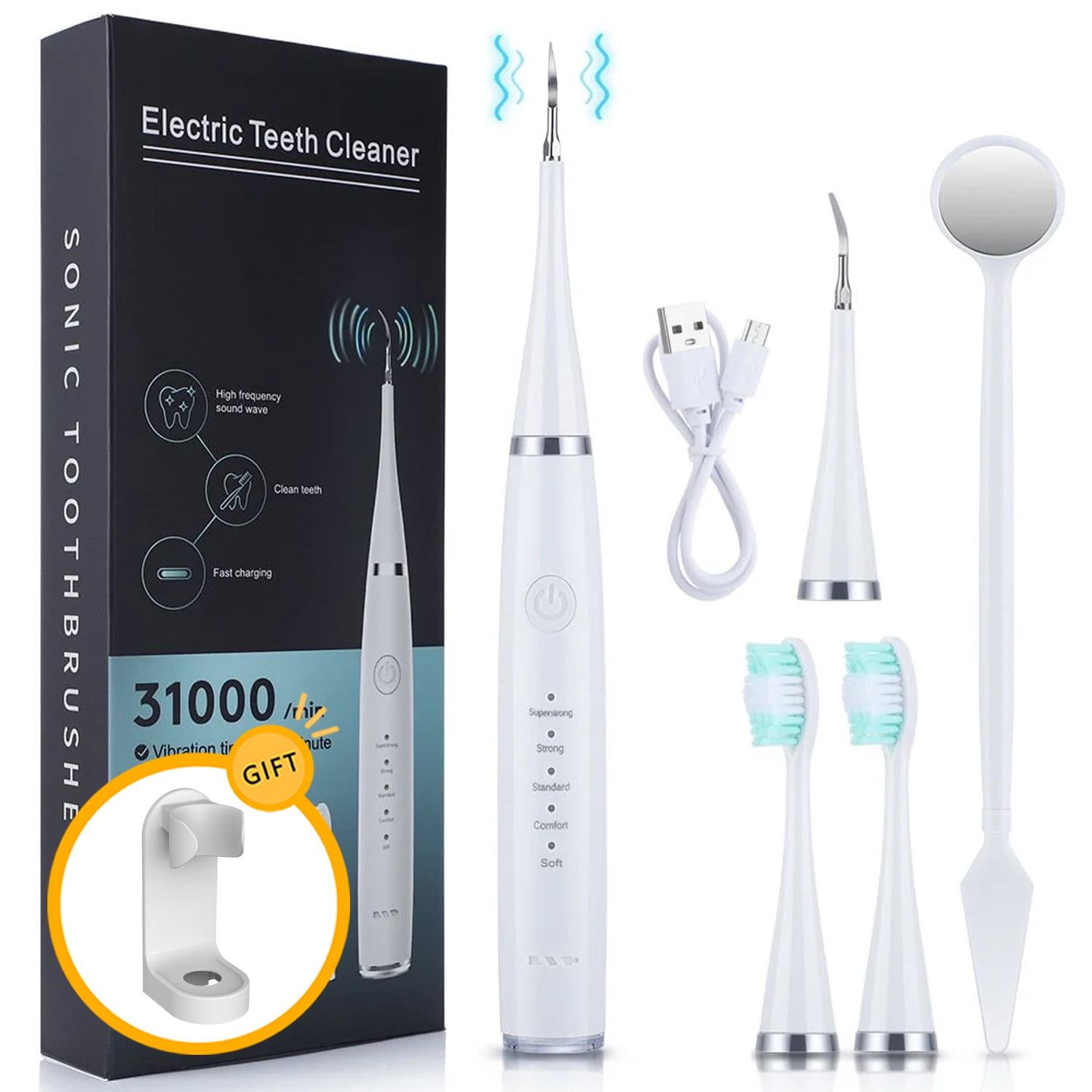 Plaque Remover for Teeth, Teeth Cleaning Kit with Sonic Tooth Cleaner ...
