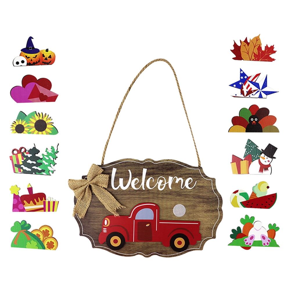 School Triangular Wooden Welcome Sign Restaurants Decoration Dad ...