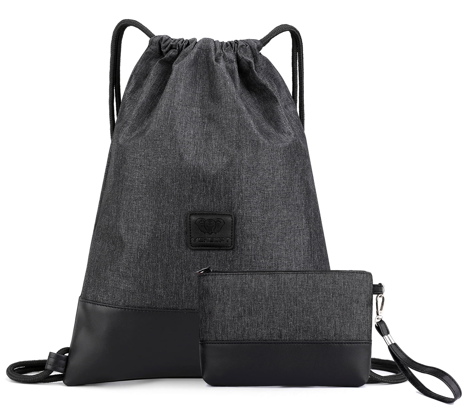 PlasMaller Gym Sack Drawstring Bag with Inside Zipper Pocket Sports ...