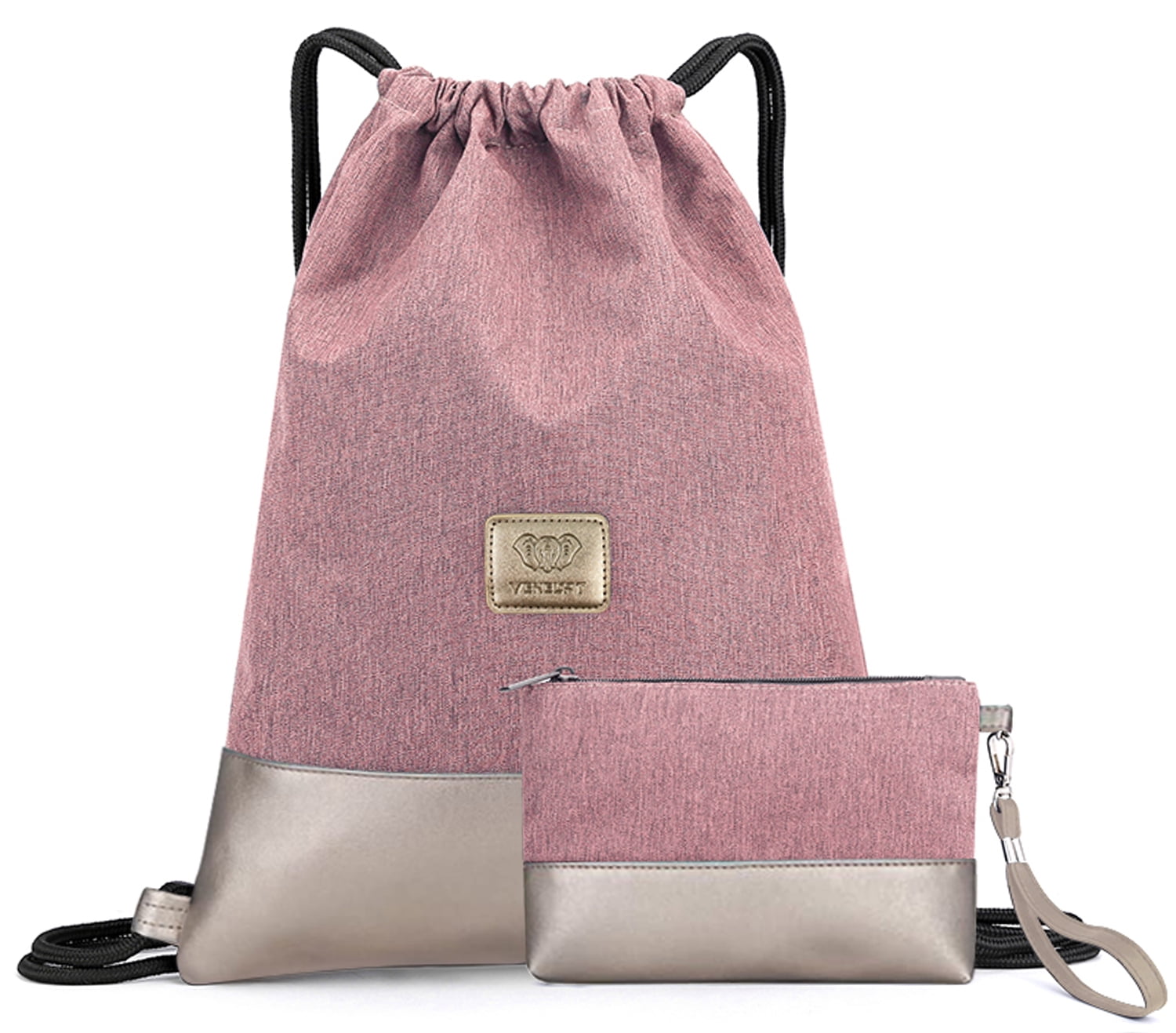 PlasMaller Gym Sack Drawstring Bag with Inside Zipper Pocket Sports ...