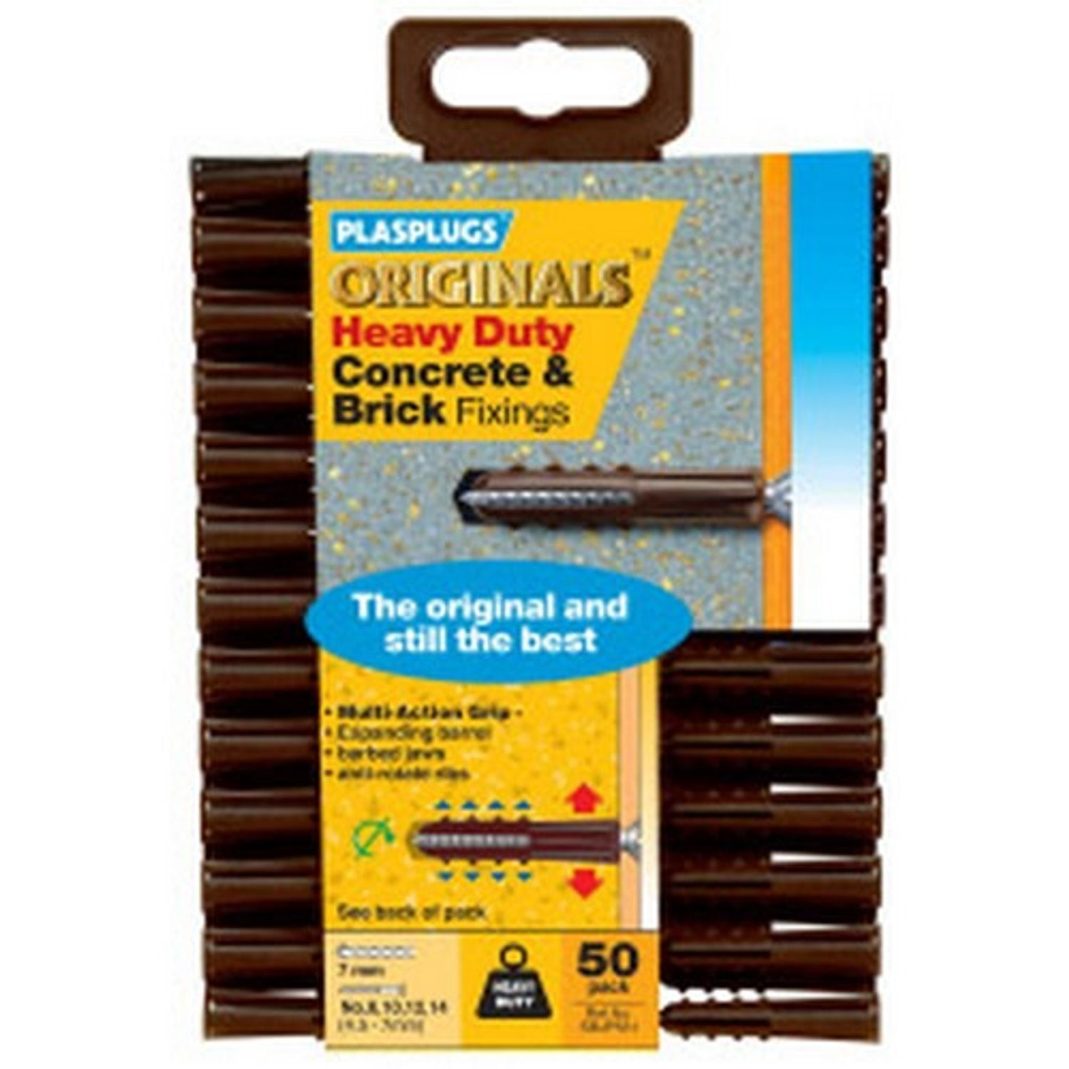 Plasplugs Heavy Duty Wall Plugs (Pack of 50) - Walmart.com