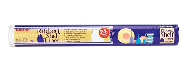 Plast-O-Mat, 24" x 10' Bisque Ribbed Shelf Liner, Designed Specificall ...