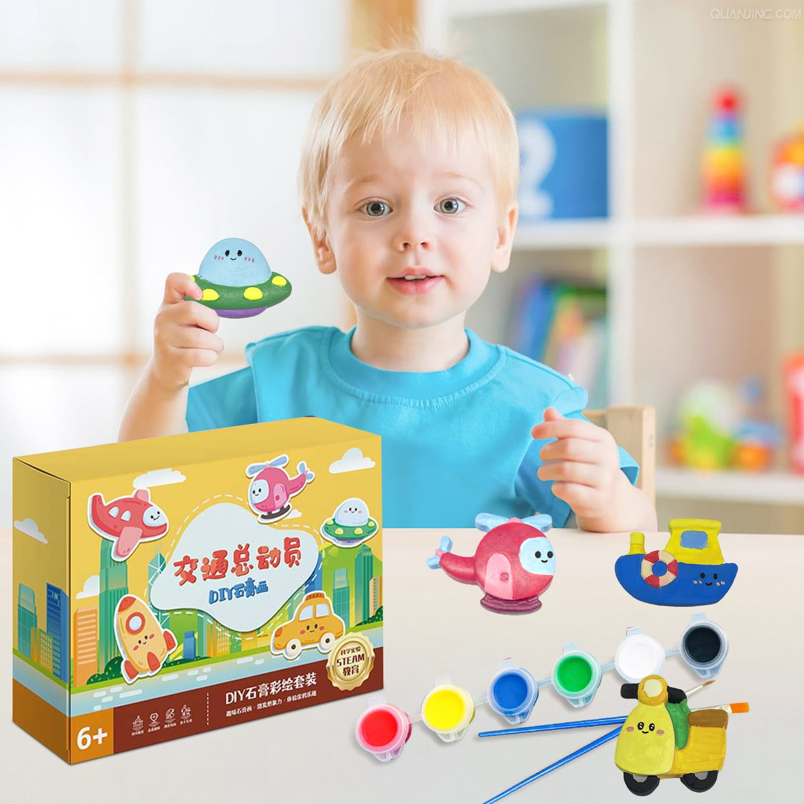 Plaster Decorations Toy Set for Kids Ages 3+ - DIY Arts & Crafts Kit ...