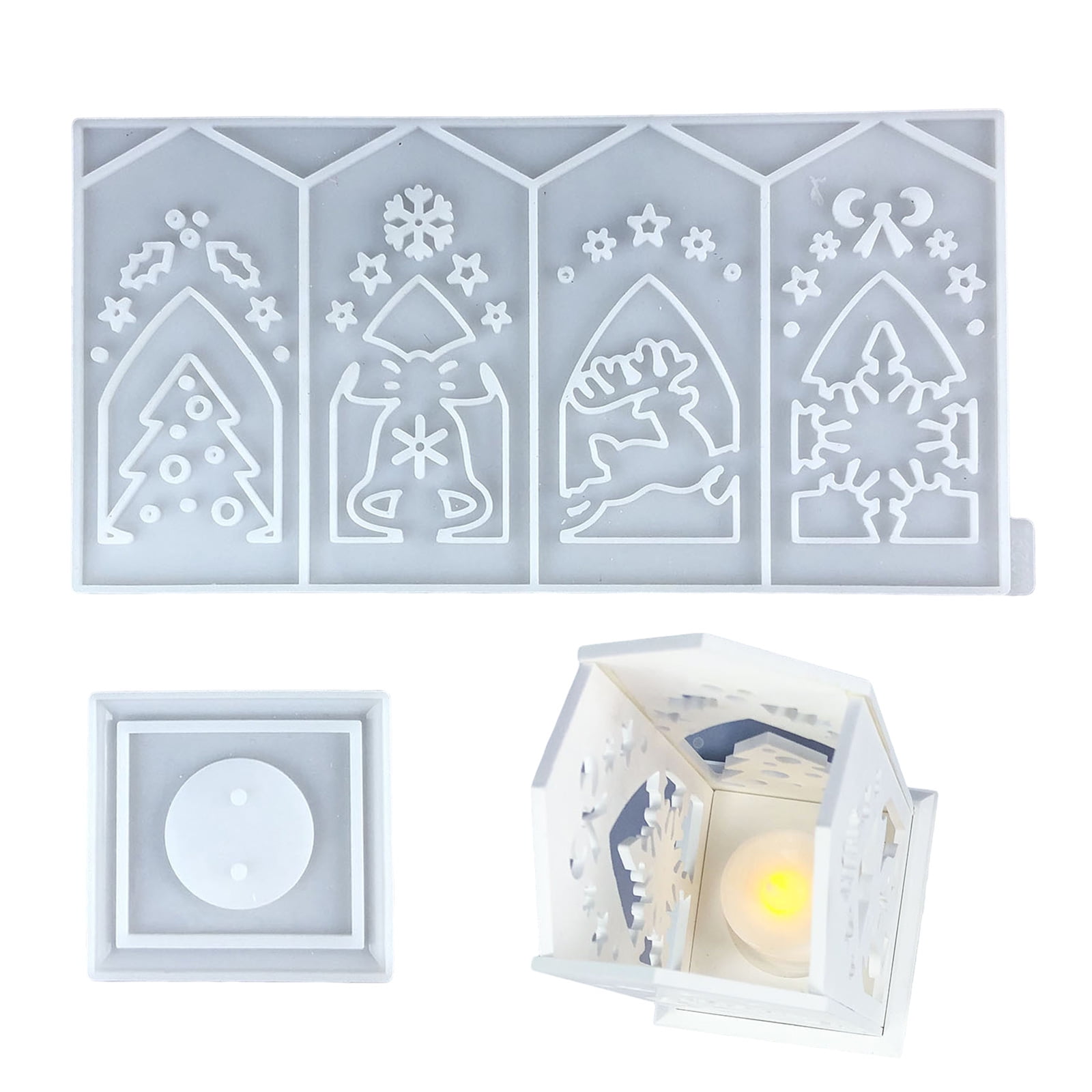Plaster Holder Silicone Mold Christmas Themed Candlestick Mold Handmade ...