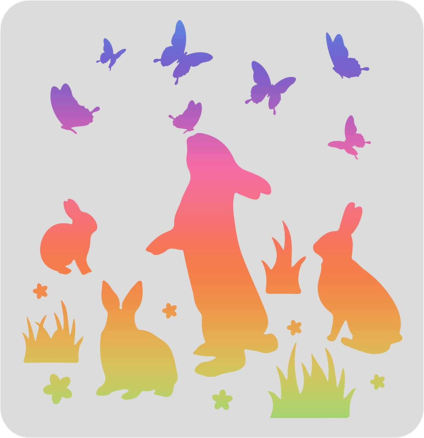 Plastic 1 pc Easter and Bunny Drawing Painting Stencils Templates (11 ...