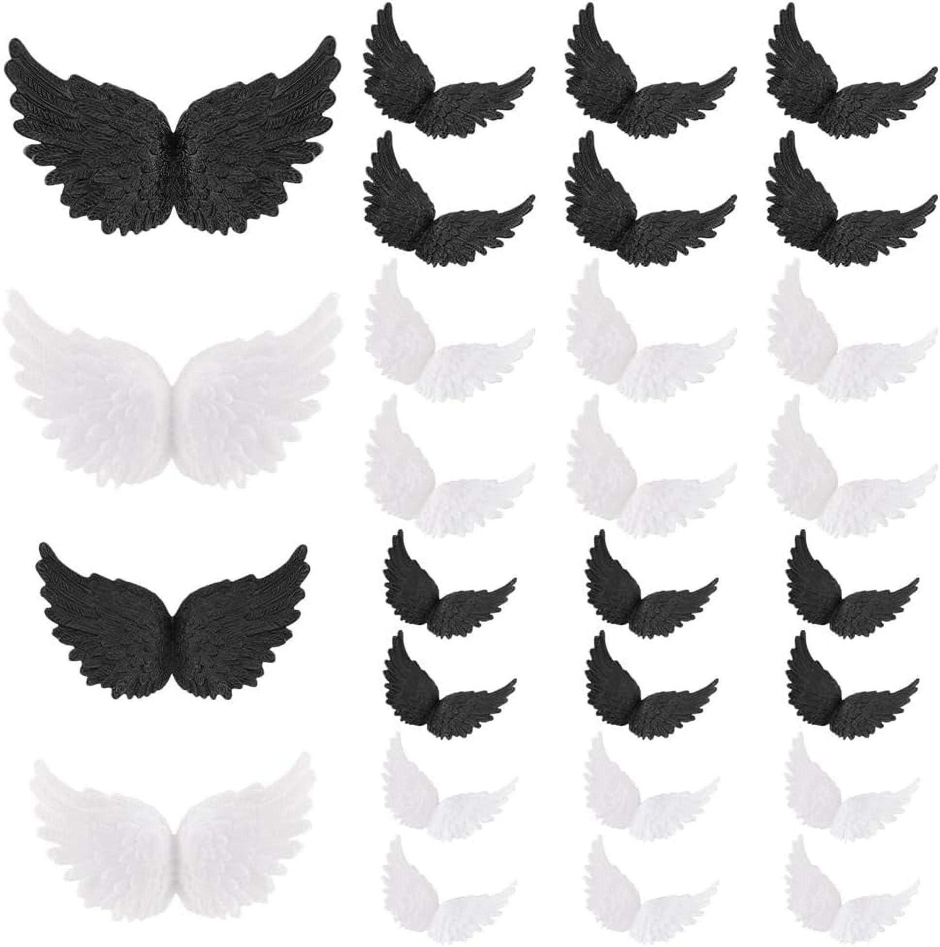 Plastic 1 set 24pcs 3D Plastic Angel Wings for Crafts Mini Angel Wings ...