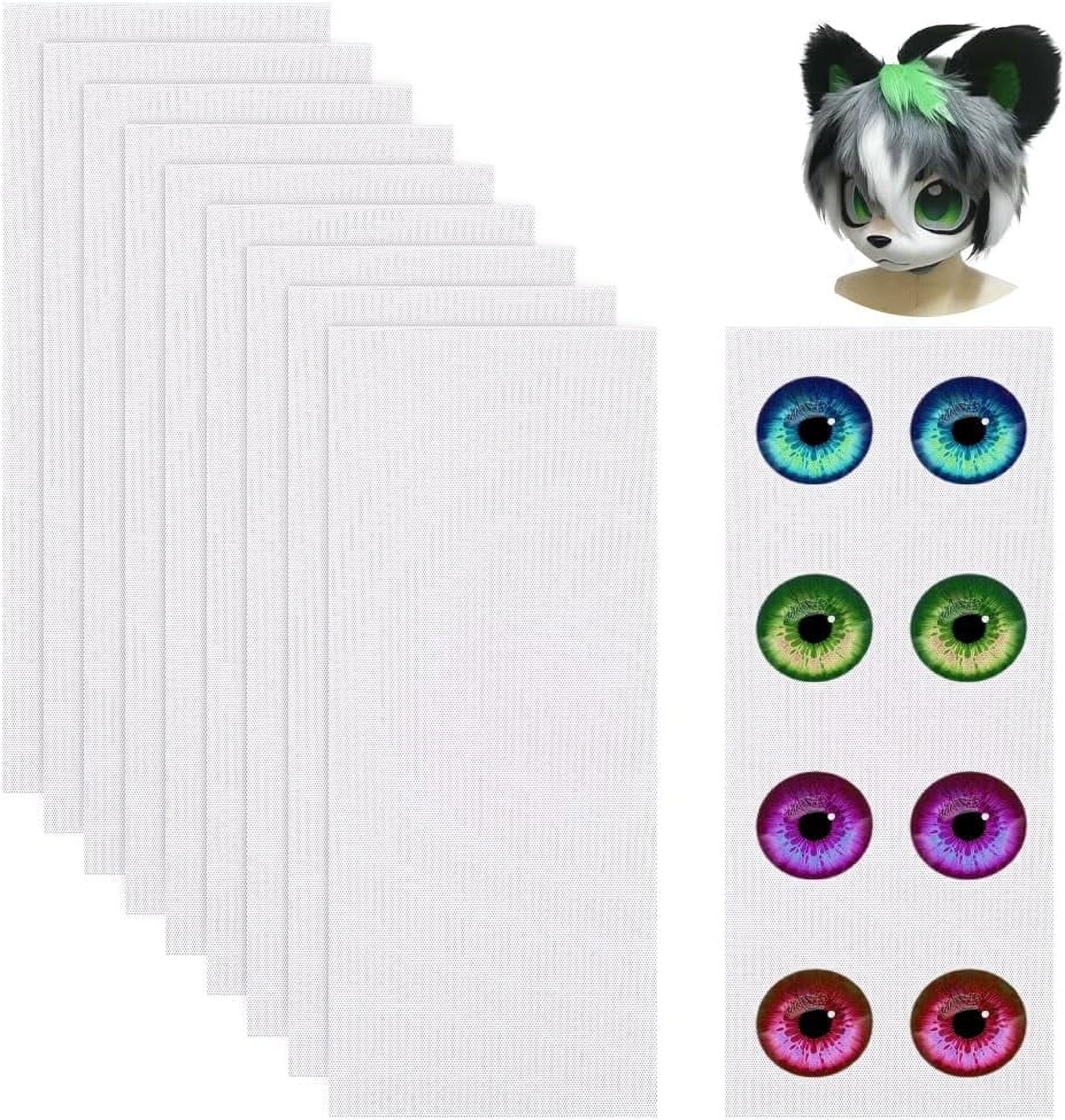 Plastic 10Pcs 11.8x4.9inch Fursuit Eye Mesh Waterproof Printable Mesh 0 ...