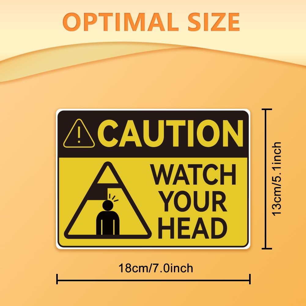 Plastic 10Pcs Caution Watch Your Head Stickers Caution Head Sticker ...