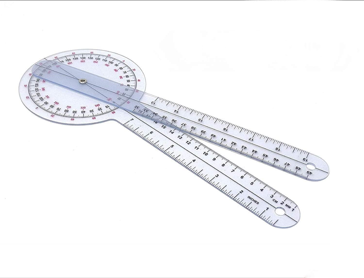 Plastic 12" Multi-Ruler Goniometer 360 Degree Measuring Tool Protractor ...