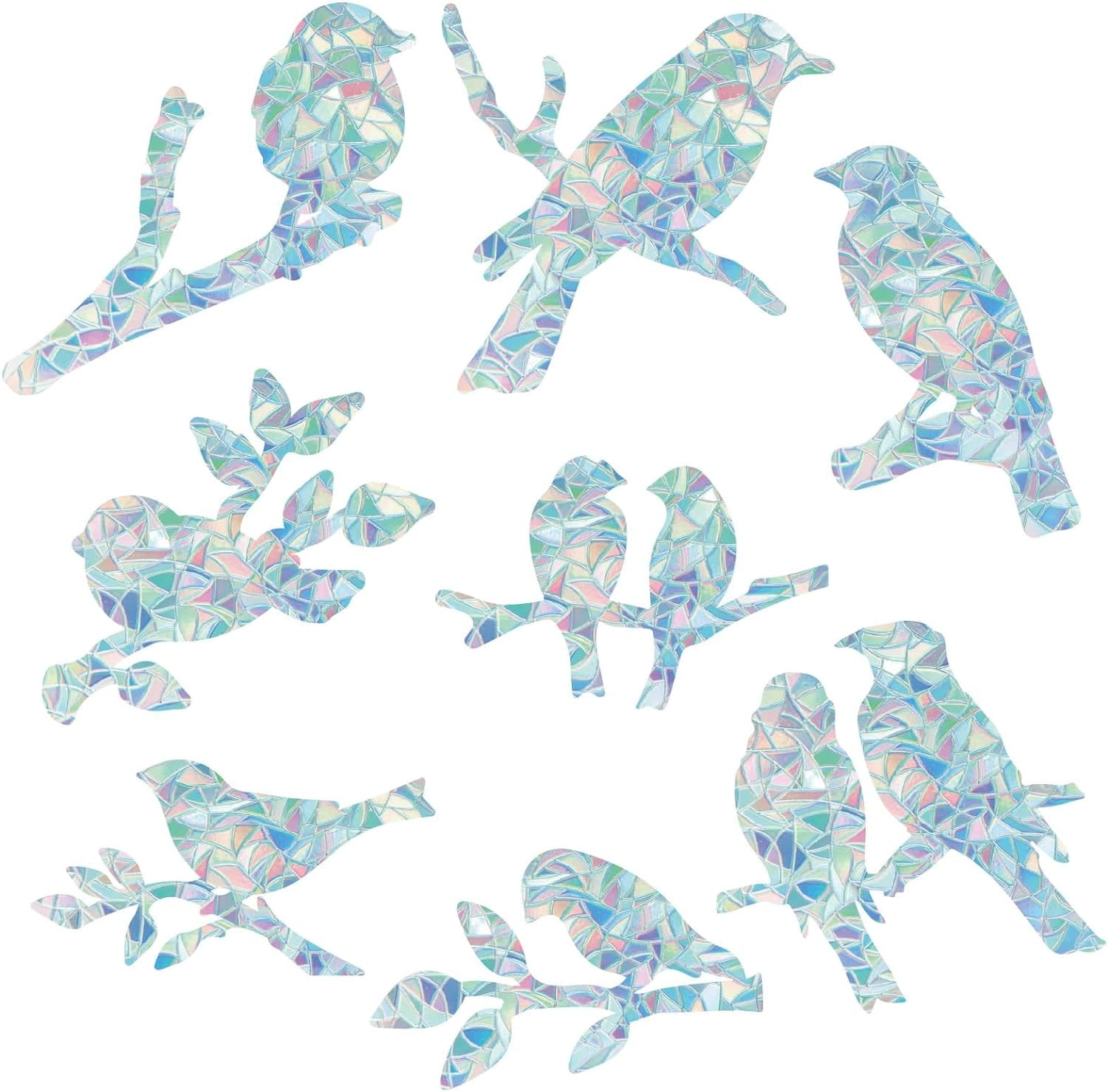 Plastic 16pcs Spring Summer Bird Window Clings 8 styles Hummingbirds ...