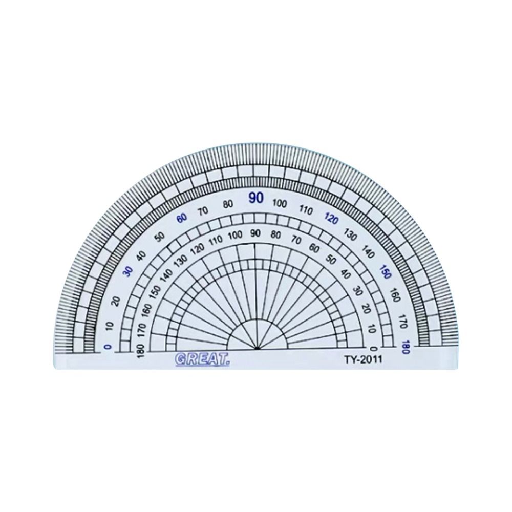 Plastic 180/360 Degree Protractor Durable Triangle/Half Round ...