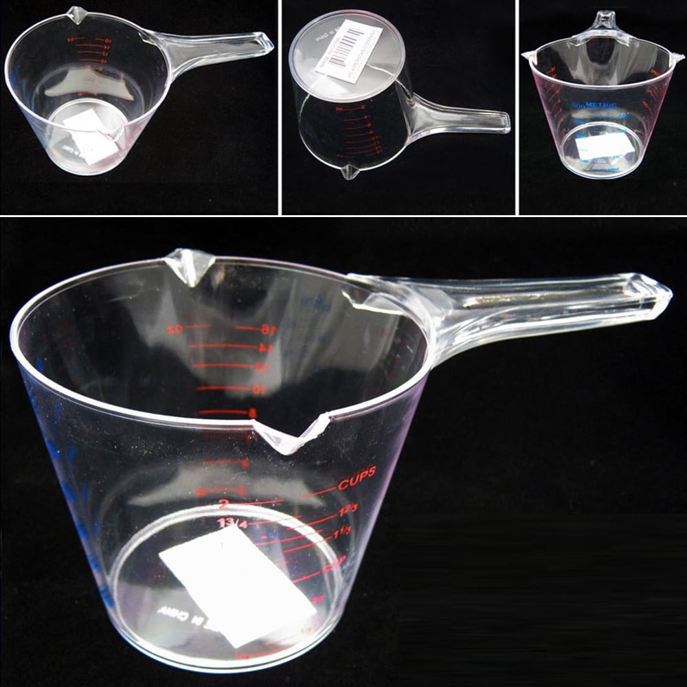 Plastic 2 Cup Measuring Pitcher Tool Handle Pour Spout Liquid Flour ...