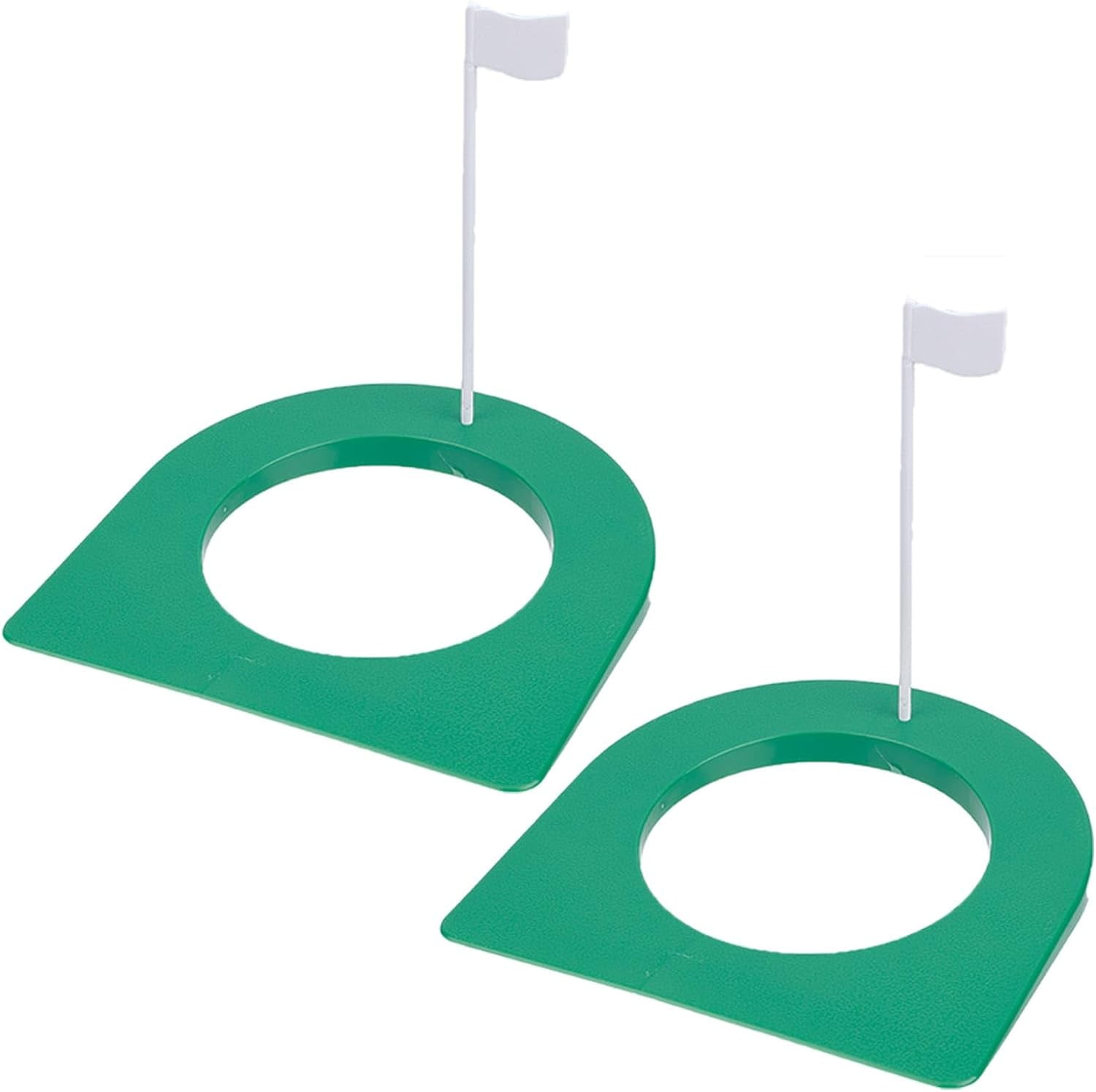 Plastic 2 sets Green Plastic Golf Putting Cup Flag Putt Putter Golf ...