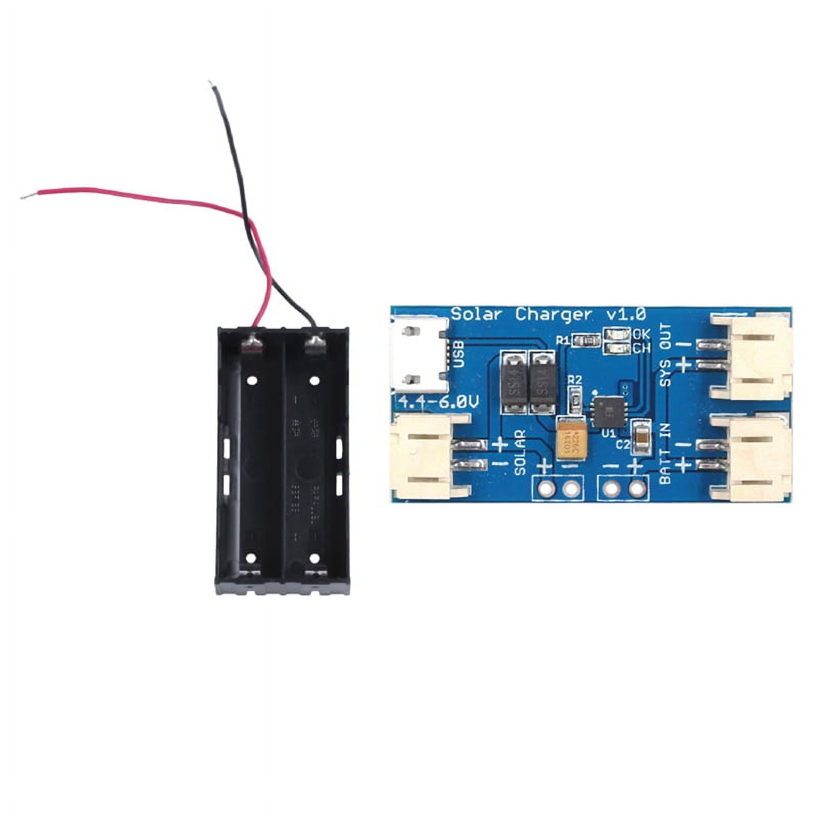 Plastic 2 x 3.7 V Holder with Mini Solar Lipo Charger Board CN3065 ...