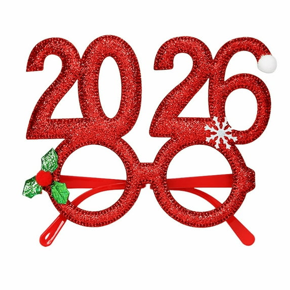 Plastic 2026 New Year Glasses, Glitter Novelty Eyewear, 2026 New Year ...