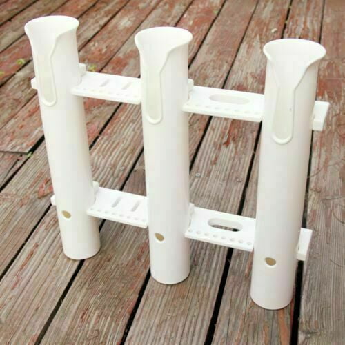 Plastic 3 Tube Fishing Rod Holder Rack for Marine Boat Car RV w/Tools ...